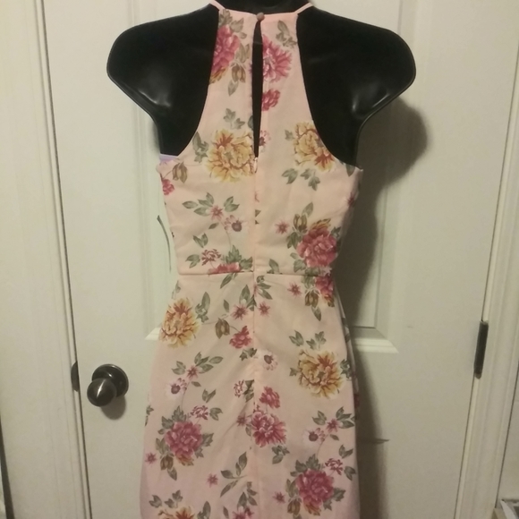 Dresses | Nwt Pink Floral Ruffle Hi Low Dress | Poshmark